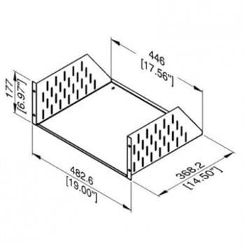 4U Rack Shelf 368mm/14.5" Deep R1194/4UK - Trifibre