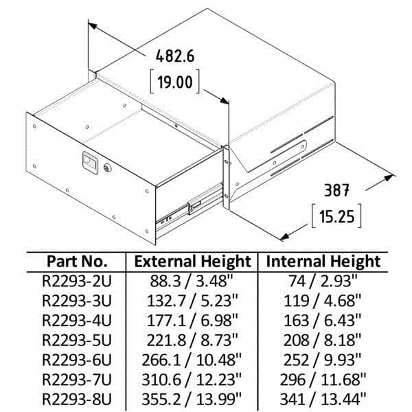 7U Rack Drawer 385mm Deep - Trifibre